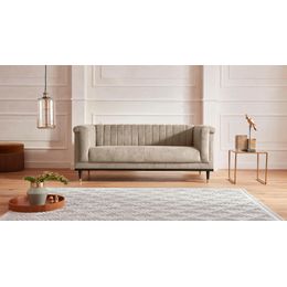 2-Sitzer Home Affaire, B:180cm H:71cm T:85cm, beige, Luxus-Microfaser Lederoptik (100% Polyester), Scheuertouren: 40.000, Pilling: 4;Samtoptik (100%