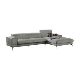 Ecksofa W.Schillig, B:343cm H:70cm T:193cm, grau, Stoff S37 (100% Polyester): Luxus-Microfaser in Lederoptik, Wohnzimmer, Sofas, "piedroo, Designsofa