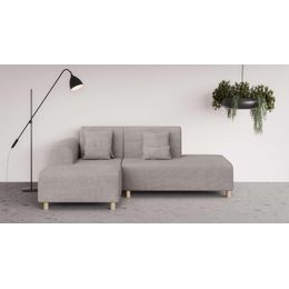 Ecksofa OTTO HOME, B:258cm H:85cm T:168cm, grau, 100% Polyester, Wohnzimmer, Sofas, "Suyala", L-Form mit Hocker
