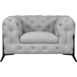 Chesterfield-Sessel Home Affaire, B:125cm H:75cm T:97cm, silber, Struktur (100% Polyester9;Samtoptik (100% Polyester), Sessel, "Amaury Sessel",