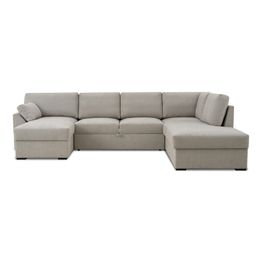 Wohnlandschaft Home Affaire, B:309cm H:88cm T:224cm, braun, 100% polyester, Sofas, "Citry", Breite 309 cm, Chenille, Bettfunktion, Bettkasten, U-Form