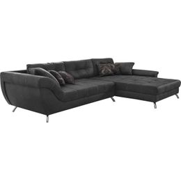 Jockenh&ouml;fer Ecksofa, B:358cm H:91cm T:119cm, grau, JOCKENH&Ouml;FER GRUPPE, Luxus-Microfaser ALCATOP (100% Polyester);Luxus-Microfaser in Antiklederoptik (100%