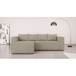 Ecksofa Home Affaire, B:244cm H:76cm T:150cm, grau, 95% Polyester, 5% Nylon, Wohnzimmer, Sofas, "LINCOLNVILLE mit Bettfunktion und Bettkasten, Maße