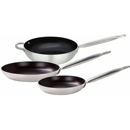 ELO Pfannen-Set "Bistro Line 3 teilig", silber, Pfannen, Induktion