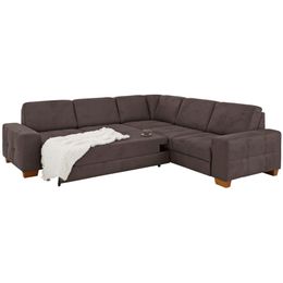 Ecksofa Home Affaire, B:276cm H:86cm T:271cm, braun, Luxus-Microfaser Lederoptik (100% Polyester);Luxus-Microfaser (100% Polyester);Luxus-Microfaser
