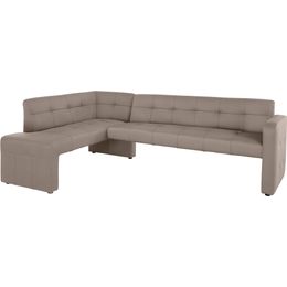 Eckbank, B:157cm H:82cm T:245cm, grau, exxpo - SOFA FASHION, Microfaser (Zusammensetzung: 100% Polyester);Lederfaserstoff (Grundgewebe 41%