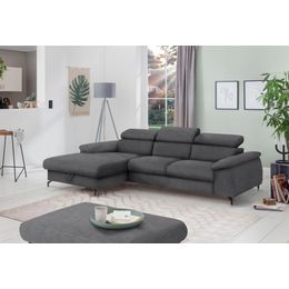 Ecksofa COTTA, B:244cm H:72cm T:166cm, grau, Microfaser (100% Polyester);Flachgewebe (100% Polyester), Wohnzimmer, Sofas, "Kitty L-Form, B: 242 cm",