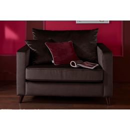 Sessel Home Affaire, B:92cm H:74cm T:90cm, braun, Luxus-Microfaser ALTARA NUBUCK (100% Polyester);Samtvelours 100% Polyester, Wohnzimmer, Sessel,