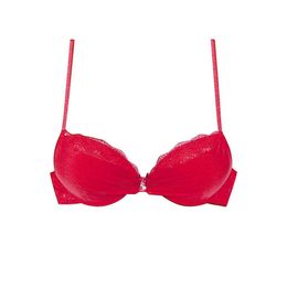 Lascana Damen Push-up-BH, Gr. 80, rot, Microtouch, Obermaterial: 60% Polyamid, 35% Polyester, 5% Elasthan, BHs, mit 2 Tragevarianten, als Neckholder