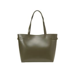 Marc O'Polo MARC O'POLO Damen Shopper "mit seitlichen Riemen", grün, Leder, unifarben, Taschen