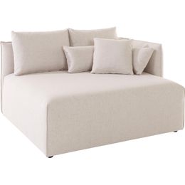 Ottomane OTTO HOME, B:138cm H:86cm T:128cm, grau, 100% Polyester, Sofas, "Nöre", kurzes Lounge-Modul - zum Zusammenstellen, Breite 138 cm, Tiefe 128