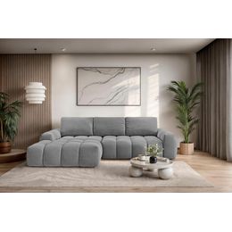 Ecksofa OTTO HOME, B:270cm H:84cm T:166,5cm, grau, 100% Polyester, Wohnzimmer, Sofas, "AZITA klein optionale Schlafsofa mit Bettkasten, B/T/H: