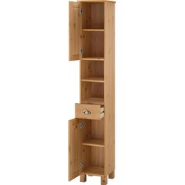 Hochschrank Home Affaire, B:30cm H:177cm T:30cm, beige, Massivholz, Badezimmer, Schr&auml;nke, "Oslo"