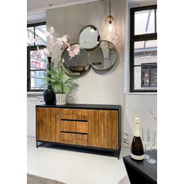Sideboard GUTMANN FACTORY, B:145cm H:75cm T:40cm, braun, Holz teilmassiv, Wohnzimmer, Sideboards