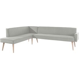 Eckbank, B:198cm H:84cm T:260cm, beige, exxpo - SOFA FASHION, 100% Polyester, Esszimmer, Sitzb&auml;nke, "Lungo, moderne Kedernaht, bequem und elegant,