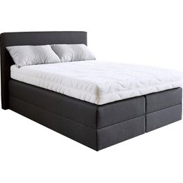 Boxspringbett, B:155cm L:205cm, grau, Westfalia Schlafkomfort, Strukturstoff (77% Polyester und 23% Viskose), Komplettbetten, wahlweise mit