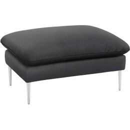 Hocker W.Schillig, B:106cm H:45cm T:71cm, schwarz, Chenille-Flachgewebe R66 (85% Polyester, 15% Nylon);Longlife Xtra-Leder Z59: Glattleder mit