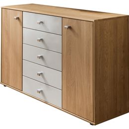 Kombikommode Wiemann, B:141cm H:86cm T:43cm, braun, Floatglas, Holz teilmassiv, Schlafzimmer, Sideboards, "Kiruna", vormontiert
