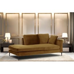 Recamiere Home Affaire, B:195cm H:80cm T:97cm, gelb, Samtoptik (100% Polyester);Struktur (100% Polyester), Sofas, "Cozy Chaiselongue, Ma&szlig;e B/T/H: