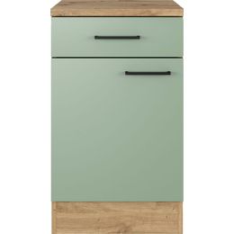 Unterschrank Flex-Well, B:50cm H:85cm T:60cm, grün, Holzwerkstoff, Küche, Schränke, "Cara", (B x H x T) 50 x 85 x 60 cm, individuell kombinierbar