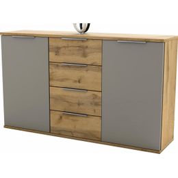 Kombikommode Schlafkontor, B:150cm H:90cm T:38cm, grau, FSC-zertifizierter Holzwerkstoff, Schlafzimmer, Sideboards, "Capri", mit Softclose-Funktion