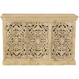 Sideboard Sit, B:140cm H:90cm T:40cm, beige, Massivholz, Wohnzimmer, Sideboards, "Lakadee"