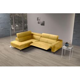 Ecksofa Egoitaliano, B:269cm H:96cm T:203cm, gelb, Luxus-Micofaser Lederoptik (100% Polyester) ist ein neues technisches Gewebe mit einem visuellen