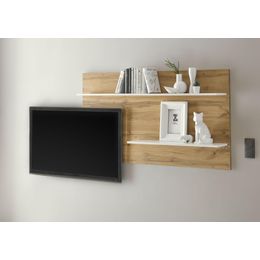 Wandregal Inosign, B:150cm H:80cm T:22cm, braun, FSC-zertifizierter Holzwerkstoff, Wohnzimmer, Regale, "City/Giron, modernes Wandboard, Wandhalter