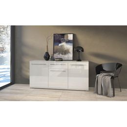 Kommode Places of Style, B:180cm H:84,6cm T:45,2cm, beige, Spanplatte, Wohnzimmer, Sideboards, "Piano", Hochglanz UV lackiert, Soft-Close Funktion