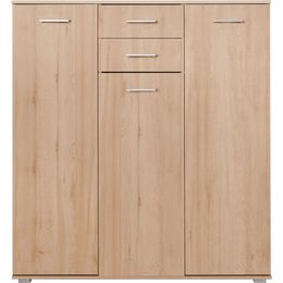Kombikommode Priess, B:123cm H:135cm T:38cm, braun, Holzwerkstoff, Schlafzimmer, Sideboards