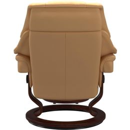 Relaxsessel stressless, B:75cm H:96cm T:75cm, gelb, Wohnzimmer, Sessel, "Reno", mit Hocker, mit Classic Base, Gr&ouml;&szlig;e S, M & L, Gestell Braun