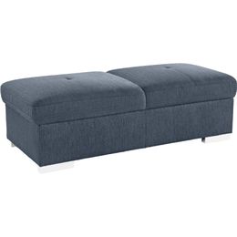 Hocker, B:140cm H:44cm T:67cm, blau, exxpo - SOFA FASHION, NaturLEDER (echtes Rindsleder) in Sitz und R&uuml;cken. Korpus in passendem Kunstleder SOFTLUX