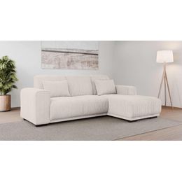 Ecksofa Home Affaire, B:234cm H:85cm T:162cm, beige, 100% Polyester, Wohnzimmer, Sofas, "BORNHOLM L-Form mit Recamiere, Maße B/T/H: 234/162/85 cm",