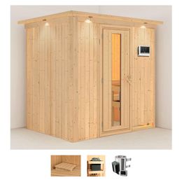 Karibu Sauna "Finja", Saunaofen, externe Steuerung, 3,6 kW, beige, Saunen, Ofen 3,6 kW externe Strg.easy