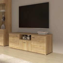 Lowboard FORTE, B:149,8cm H:53,7cm T:41,8cm, braun, Spanplatte, Wohnzimmer, Sideboards, "Akinori TV-Board, TV-Schrank", TV Board, MDF Front,