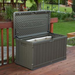 Kissenbox Lifetime, B:128cm H:67cm T:64cm, braun, Kunststoff, Garten, Aufbewahrungsboxen, "Premium", 440 Liter