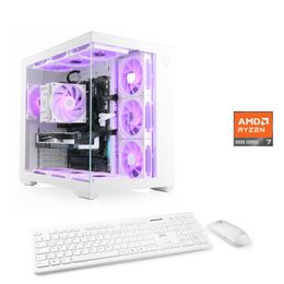 CSL PC "Vitrum Advanced V24510", Microsoft Windows 11 Home (64 Bit), 16 GB RAM 500 GB SSD, wei&szlig;, Desktop-PCs