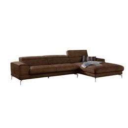 Ecksofa W.Schillig, B:343cm H:70cm T:193cm, braun, Stoff S37 (100% Polyester): Luxus-Microfaser in Lederoptik, Wohnzimmer, Sofas, "piedroo,