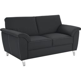 Sit & More 2-Sitzer SIT & MORE, B:151cm H:87cm T:88cm, schwarz, Kunstleder SOFTLUX;Luxus-Microfaser ALTARA NUBUCK (100% Polyester);Struktur (100% Polyester),