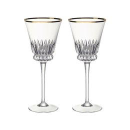 Villeroy & Boch VILLEROY & BOCH Weißweinglas "Weißweingläser Grand Royal Gold 125 ml 2er Set transparent-gold", gold, Trinkgefäße