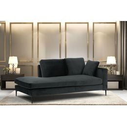 Recamiere Home Affaire, B:195cm H:80cm T:97cm, grau, Samtoptik (100% Polyester);Struktur (100% Polyester), Sofas, "Cozy Chaiselongue, Maße B/T/H:
