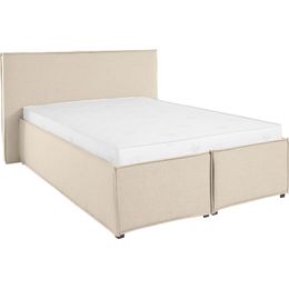 Polsterbett, B:173cm L:213cm, beige, LeGer Home by Lena Gercke, 100% Polyester, Betten, "Isaline", wahlweise ohne Matratze oder mit 3 Matratzenarten,