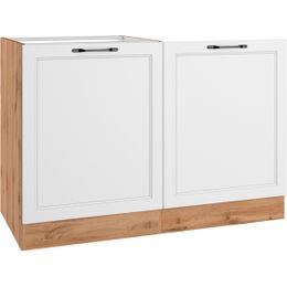 Sp&uuml;lenschrank KOCHSTATION, B:120cm H:82cm T:60cm, wei&szlig;, Holzwerkstoff, MDF, K&uuml;che, Schr&auml;nke, "KS-Lana", Breite 120 cm