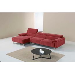 Ecksofa Egoitaliano, B:287cm H:94cm T:165cm, rot, Luxus-Micofaser Lederoptik (100% Polyester) ist ein neues technisches Gewebe mit einem visuellen