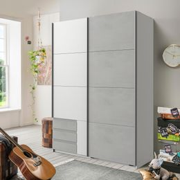 Schwebet&uuml;renschrank wimex, B:135cm H:198cm T:64cm, wei&szlig;, Schr&auml;nke, "Emden", Mit Au&szlig;enschubk&auml;sten