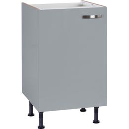 Sp&uuml;lenschrank KOCHSTATION, B:50cm H:87cm T:58,4cm, grau, K&uuml;che, Schr&auml;nke, "KS-Cara", Breite 50 cm