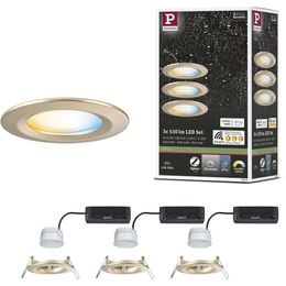 Paulmann LED Einbauleuchte "LED Einbauleuchte Nova Coin IP44 rund 78mm", 3, Ø 7,8cm, 3 Stk., gold, Leuchten, Memoryfunktion, Farbwechsler,