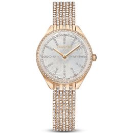 Swarovski Damen Quarzuhr "ATTRACT PAV&Egrave;", rosa, Armbanduhren, Armbanduhr, Damenuhr, Swarovski-Kristalle, Swiss Made
