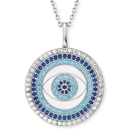 Engelsrufer Damen Kette mit Anhänger "LUCKY EYE", Silber 925 (Sterlingsilber), L: 50, blau, Silber 925 (Sterlingsilber), Halsketten, mit Emaille -