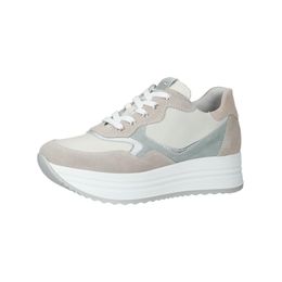 Nero Giardini Damen Plateausneaker "Nero Giardini Sneaker Veloursleder/Textil", Gr. 40, beige, Textil, Veloursleder, Schuhe